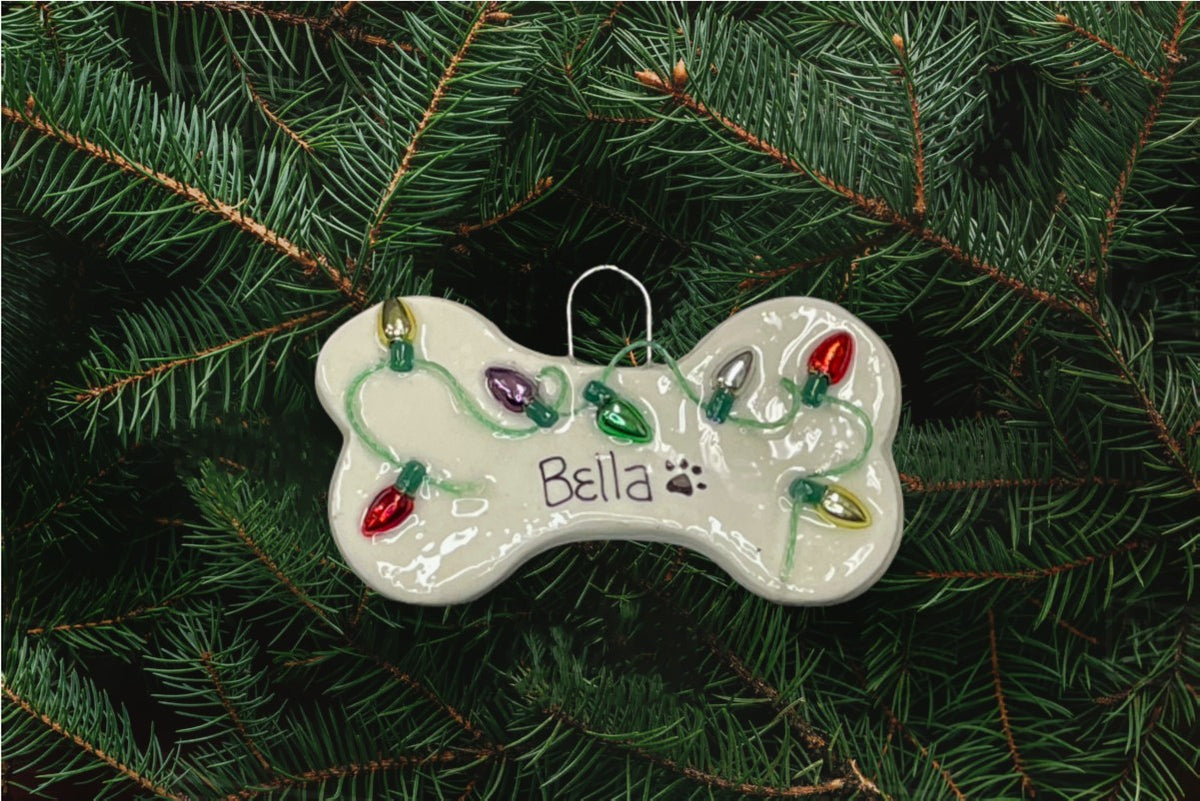Dog Bone with Lights Ornament │Dough Delights